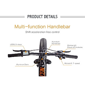 MZZK BIKE BAFAGN 750W Motor Electric Bike for Adults Fat Tire 7-Speed Powerful Mountain E-Bike with 48V Lithium Battery and Multi-Function Display, Black