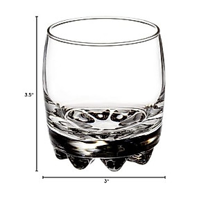 Bormioli Rocco Galassia Tumbler Rocks Glasses, Set of 6, Gift Boxed,10 oz