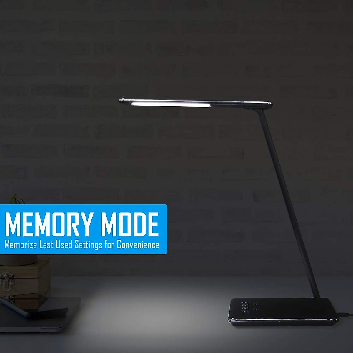 Kingwin Desk Lamp LED For Bedrooms With USB Phone Charging Desk Or Office Table Lamp For Dorm Room Essentials, Desk Accessories, Office Desk, College Dorm Room Accessories