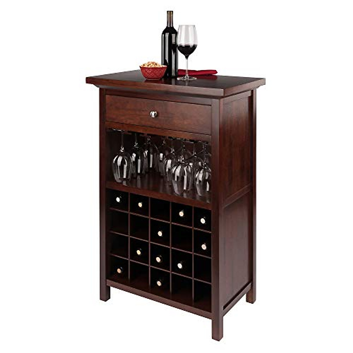 Winsome Wood Chablis Wine Storage, Walnut