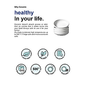 LE TAUCI Pasta Bowls 45 OZ, Large Salad Bowls and Serving Bowls, Soup Bowl, Ceramic Pasta Plates - 8.5 Inch, Set of 4, White