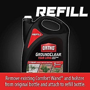 Ortho GroundClear Year Long Vegetation Killer Refill - Visible Results in 1 Hour, Kills Weeds and Grasses to the Root, Up to 1 Year of Weed and Grass Control, 1.33 gal.