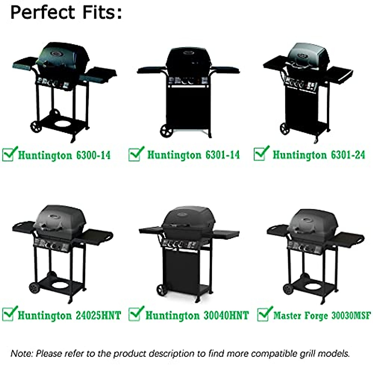 YIHAM KS767 Grill Heat Shield Replacement Parts for Huntington 6301-24, 6300-14, 6301-14, 30040HNT, 24025HNT, Master Forge 30030MSF Broil-Mate Fiesta, Stainless Steel BBQ Heat Plate Tent 19 9/16 inch