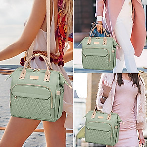 AIJIEKE Lunch Bag for Women, Large Lunch Box for Work Insulated Lunch Bag, Adult Leakproof Lunch Tote Cooler Bag with Side Pockets & Adjustable Strap, Lunch Purse for Picnic Beach, Green