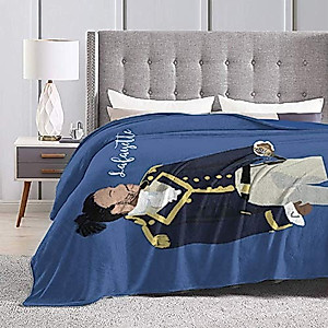 Qualet Hamilton Lafayette Daveed Diggs Ultra Soft Micro Fleece Warm Throw Lightweight Bed Blanket Sofa Cozy,Blanket Couch Travel Chair for Home 60 inch X50,Black