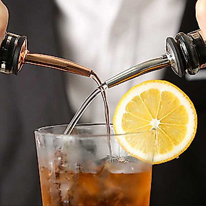 Wine Olive Oil Bottle Pourer Spouts with Rubber Dust Caps from Ocharzy (Gold, 2 pcs)