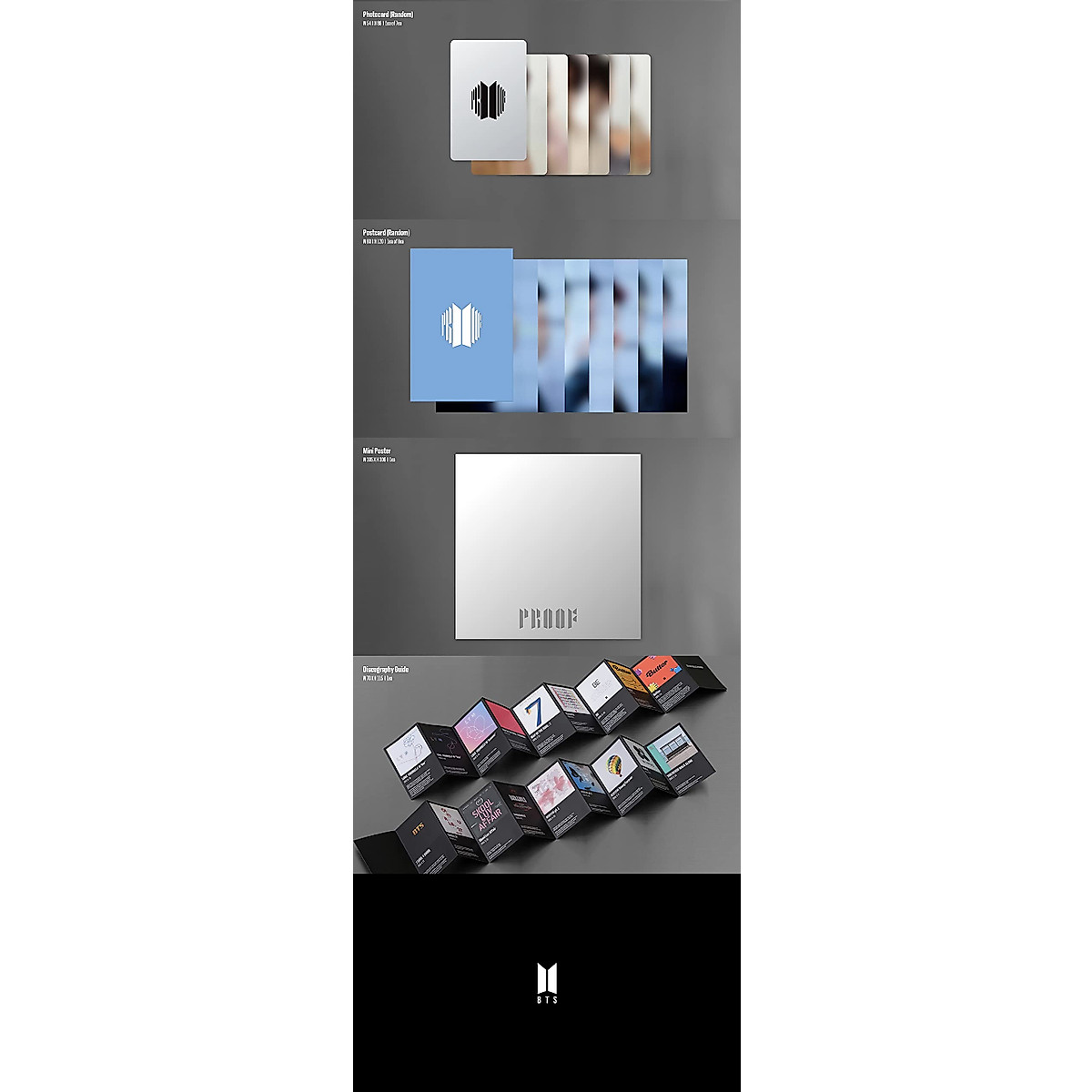 Dreamus BTS - Proof Standard+Compact Edition SET [BTS Anthology Album] 6CD+1Folded Poster, 188 x 250 x 59 mm (BHE0116)