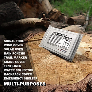 EVERLIT Survival Emergency Mylar Thermal Blanket, Foil Space Blanket Designed for NASA, Body Warmer Blanket for Outdoor, First Aid, Camping Gear, Hiking Travel (Silver, 12 Pack)