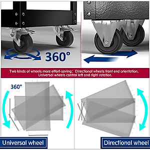 Big Tool Cart,4-Wheel Tool Cart,Rolling Tool Cart,Big Tool Storage Cart,Tool Cart with Ball-Bearing Slides,Tool Cart&Tool Chest for Garage and Warehouse (Black)