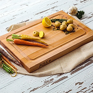 John Boos Block BBQBD Reversible Maple Wood Edge Grain BBQ Cutting Board with Juice Groove, 18 Inches x 12 Inches x 1.5 Inches