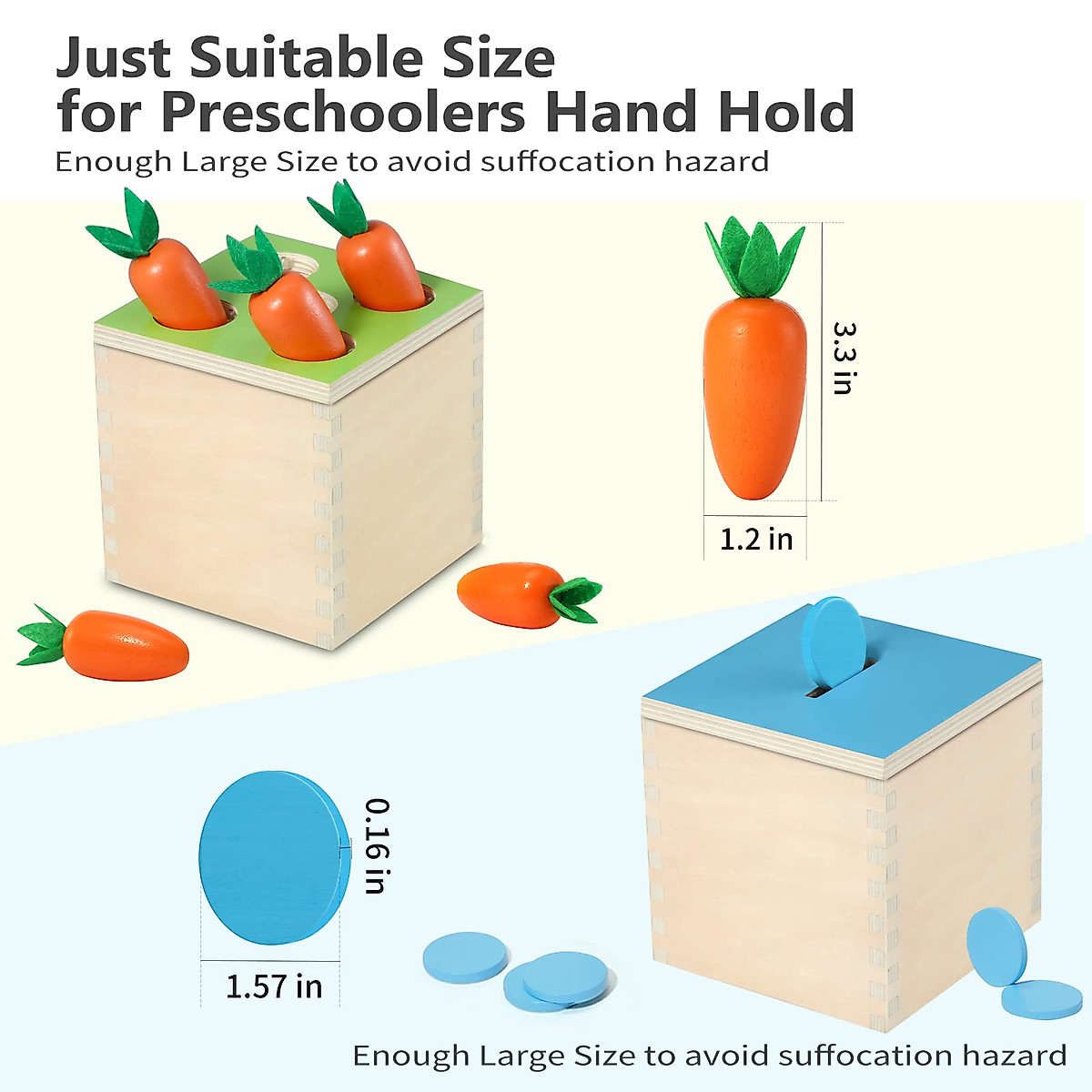 Babehey 4 in 1 Montessori Toys for 1 Year Old Boys Girls, Wooden Shape Sorter Toy, Fine Motor Skill Toys, Montessori Coin Box, Montessori Baby Toys 6-12, 12-18 Months