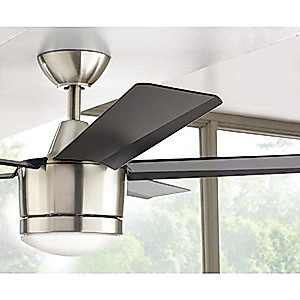 Home Decorators Collection Merwry 52 in. Integrated LED Indoor Brushed Nickel Ceiling Fan with Light Kit and Remote Control