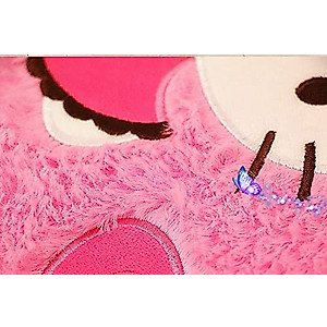 MODGHPT Hello Kitty 4-Piece Toilet Seat Set, Pink and Red, Pink