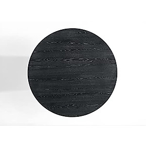 Lilola Home Jasper Ebony Black 59" Wide Contemporary Round Dining Table