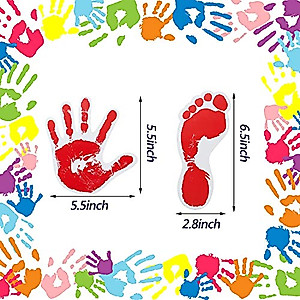 72 Pieces Hands and Feet Cutouts Colorful Handprint Cutouts Footprint Accents Bulletin Board Cutouts Wall Decoration for School Playroom Baby Nursery Kids Bedroom or Art Studio