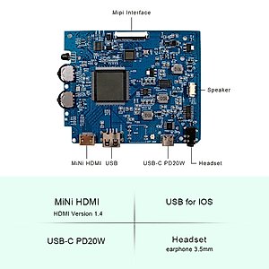 VSDISPLAY 10.1 Inch 1280x800 IPS LCD Screen with Mini HD-MI USB LCD Controller Board VS-TY266H-V837,Supports Image Rotation,for Phone/PC/Laptop/Computer Extended Display Panel