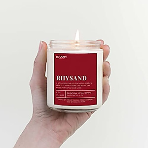 C&E Craft - Rhysand Scented Candle - Iced Vanilla Woods Candle - Book Inspired Candle - Book Gift - Bookish Candle - Gift for Her, Book Boyfriend