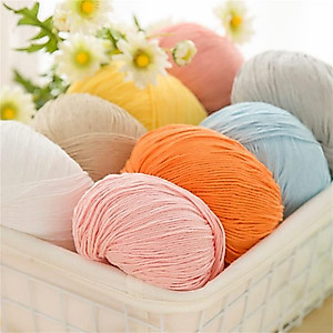 2 Balls Knitting and Crochet Yarn Soft Touch & Comfortable for Baby Cotton Yarn for Knitting DIY Scarf Sweater Little Doll Thread Yarn 17-Blue