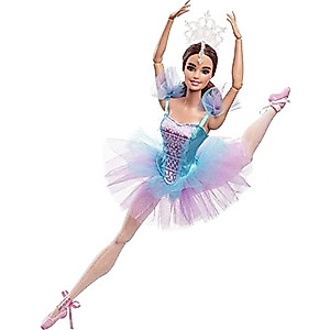 Barbie Signature Doll, Ballet Wishes Posable Brunette with Ballerina Costume, Tutu, Tiara and Pointe Shoes