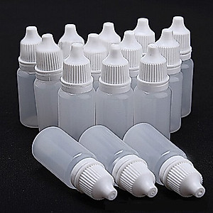 Grey990 5 Pcs Mini SizeDropper Bottle, 5-100ml Empty Plastic Bottles for Eye Liquid Dropper 50 ml