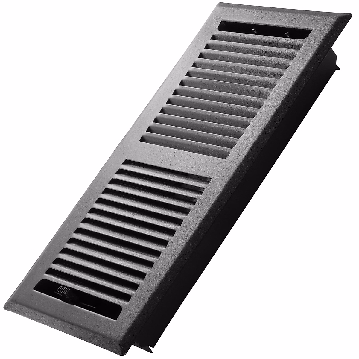 Home Intuition Contemporary Floor Vent Cover 2X10 Inch Floor Register with Mesh Cover Trap Heat and Air Walkable Metal Floor Vent for HVAC Duct, Matte Black