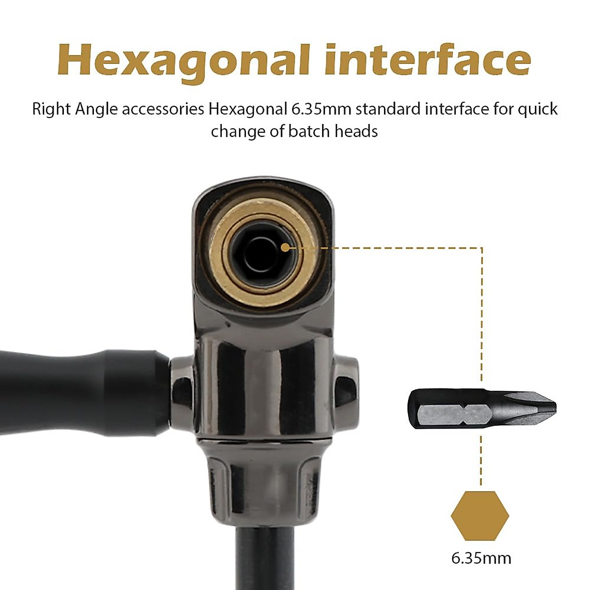 Durable Right Angle Drill Attachment, Detachable 90 Degree Screwdriver Right Angle Drill Attachment DIY Socket Adapter For Use with Cordless Drill and Impact Driver