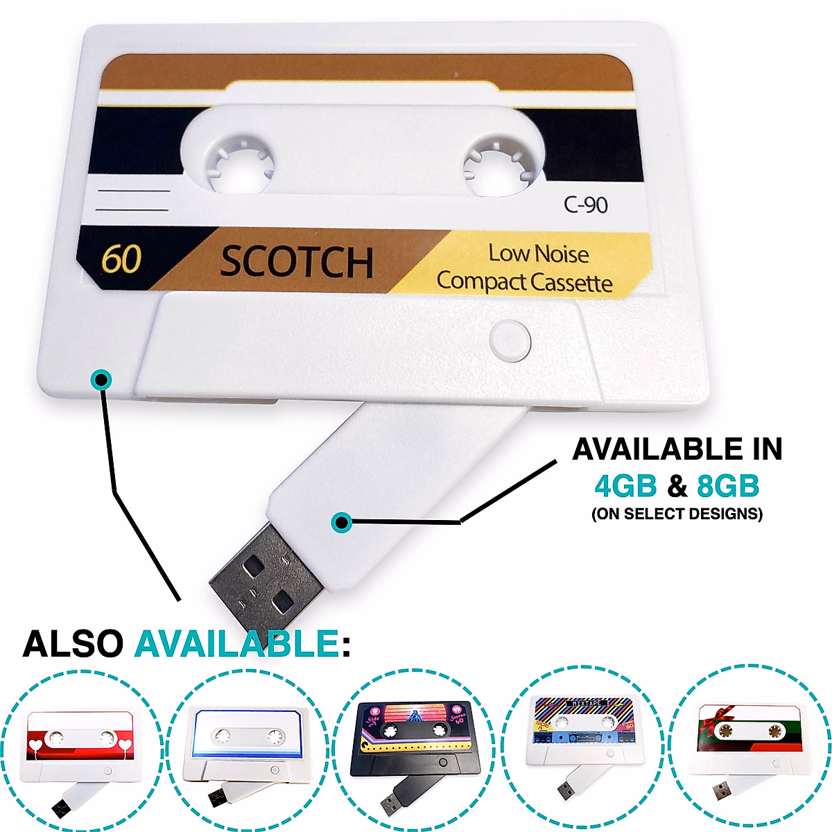 THE ORIGINAL MASHTAPE – Classic Retro Digital Cassette Throwback Design 4GB. Cassette Tape Shaped USB Flash Drive, Thumb Drive, Jump Drive for Awesome Mixtape