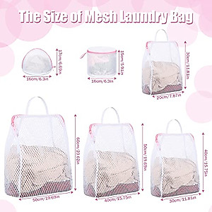 6 Pieces Mesh Laundry Bags Mesh Wash Bags with Bra Washing Bags for Laundry Lingerie Bags for Washing Delicates Bag for Washing Machine Laundry Mesh Bag for Blouse Garment Hosiery Sock Underwear