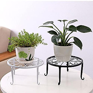 Tosnail 4 Pack 9" Metal Plant Stands for Indoor and Outdoor, Planters Stand, Flower Pots Holder, Beverage Dispenser Stand, Pumpkin Stand for Floor and Tabletop Decoration - White
