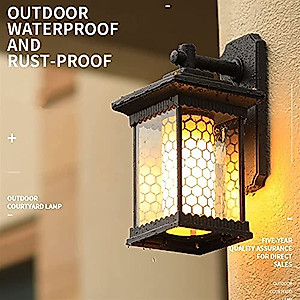 NNAA Exterior Wall Lantern Waterproof Sconce Square Aluminum Housing Outdoor E27 Wall Lamp Carriage Light Home Outside Lighting for Villa Entrance Courtyard Garden Decor