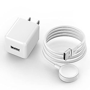 Compatible with 3.3FT Apple Watch Charger iWatch Charging Cable with USB Wall Charger Travel Plug Adapter for Portable Apple Watch Charger Cable Compatible with Apple Watch Series 8/7/SE/6/5/4/3/2/1