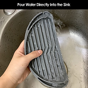 2 Pack Refrigerator Drip Catcher Tray,Protector Ice and Water Dispenser Pan,Prevents Hot Water From Overflowing Refrigerator Drainage,Fridge ice Maker Pad(Grey)(Cuttable Size)