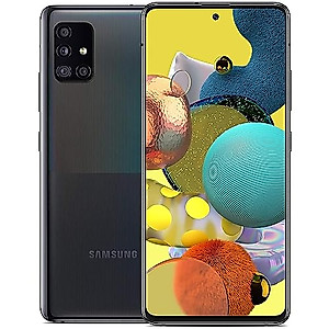 SAMSUNG Galaxy A51 5G (128GB, 6GB) 6.5" Super AMOLED, 48MP Quad Camera, Global 4G Volte (GSM Unlocked for T-Mobile, Metro, AT&T, Global No Logo) A516U1 (w/ 256GB SD, Prism Cube Black)