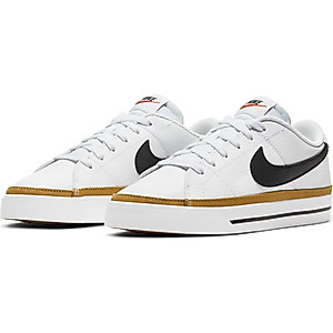 NIKE Women's Court Legacy Sneaker, White/Desert Ochre/Team Orange/Black, 9.5