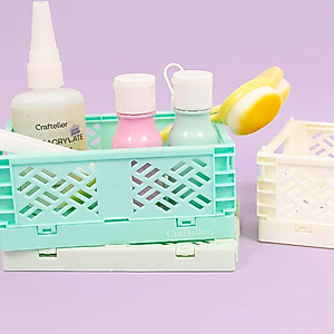 Craftelier - Box for Organisation and Storage of Craft Materials | Foldable and Stackable Design | Small Size - Open Box Measures 13,5 x 9,5 x 9,5 x 5,5 cm - Colour Turquoise