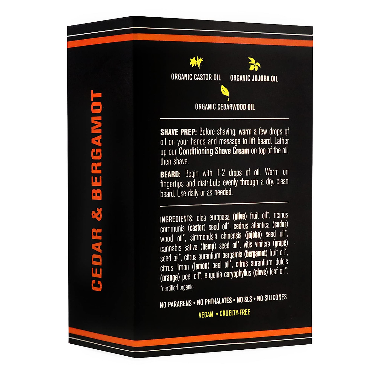 Barrel and Oak - Organic Pre-Shave & Beard Oil, 2-In-1 Essential Oil Barrier for Men, Nourishing & Taming Facial Hair, Vegan (Cedar & Bergamot, 1 oz)