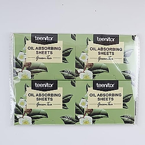 Teenitor 400 Counts Oil Blotting Sheets for Face, Green Tea Oil Absorbing Sheets Blotting Paper for Oily Skin, Oil Absorbent Pads Face Oil Wipes Oil Sheets for Women, Oil Control Film Large 10cmx7cm
