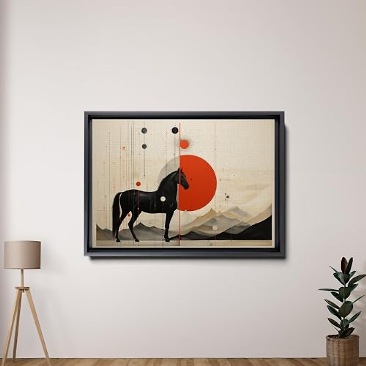 Majestic Black Stallion Galloping In The Clouds, Black Horse On Salt Flats, Canvas Print, Black Horse Print, Black Horse Wall Art
