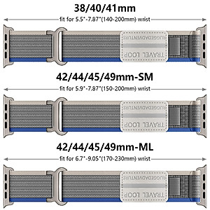 Trail Loop for Apple Watch Band 49mm 45mm 44mm 42mm Women Men, iWatch Bands Sport Strap Nylon Bracelet Wristband for Apple Watch Ultra Band Series 8 Series 7 Series SE2 SE 6 5 4 3 2 1, Blue/Grey