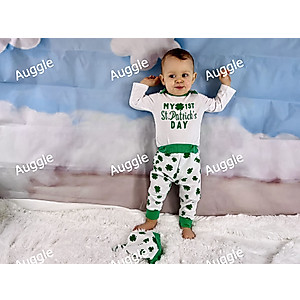 Baby Boys' Outfit Set My First St Patrick's Day Long Sleeve Clover Romper (White, 0-3Months)