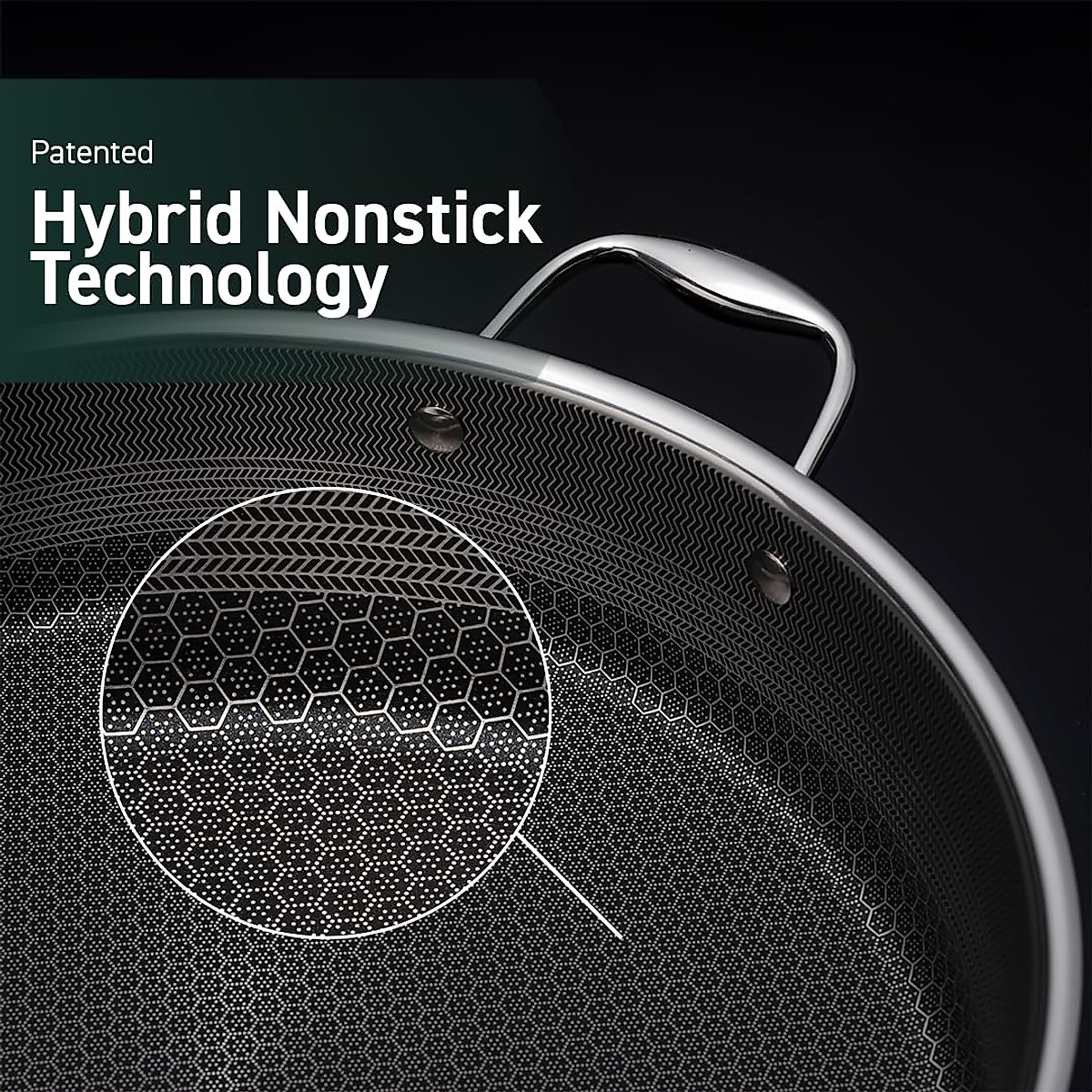 HexClad Hybrid Nonstick Sauté Pan and Lid, Chicken Fryer, 7-Quart, Dishwasher and Oven-Safe, Compatible with All Cooktops