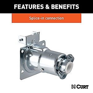 CURT 58220 Vehicle-Side 7-Pin RV Blade Trailer Wiring Harness Connector