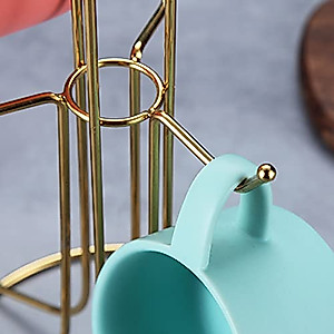 Berglander Gold Coffee Mug Holder, Stainless Steel Coffee Cup Holder Stand Easy to Hang and Take Avoid Crowded Collision Design, Beautiful Decoration Mug Rack Tree Mug Hooks Easy to Clean