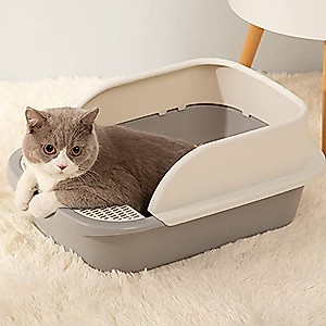 HONGFEISHANGMAO Cat Box Pet Toilet Cat Bedpans Cat Dog Tray Sandbox Home Plastic Anti Splash Bedpan Cats Litter Box Cat Dog Clean Toilet Supplies Cat Furniture (Color : Pink, Size : 31.2x13.7x44.3CM)
