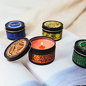 Eutectic Scented Colorful Tin Aromatherapy Candle Gift Set | Zodiac Sign Collection Candles Bulk | 3.5 Oz Natural Soy Wax with Jasmine, Sea Breeze, Ocean, and Forrest Fragrance Small Candles