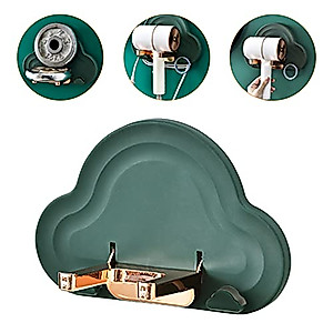 Veemoon Hair Styling Tools Hair Dryer Holder Stand Cloud Shaped Plastic Wall Mount Hair Blow Dryer Hanging Rack Spiral Hair Styling Organizer Collapsible Hangers