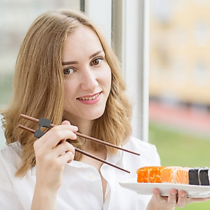 10 Pieces Chopstick Helper Training Chopsticks Connector Reusable Plastic Training Chopstick Helper for Adults, Beginner, Trainer or Learner