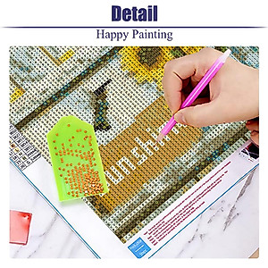 ICECHEN Sunflower Diamond Painting Kits for Adults, 5D Hummingbird Diamond Art for Adults DIY 5D Dimond Paintings Round Full Drill Painting with Diamonds Kits Diamond Dots Home Decor 12x16inch Clear