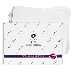 Paul Rubens Artist Quality Watercolor Paper, Painting Paper Acid-Free Hot Pressed 7.87'' x 5.43'', 100% Cotton 300gsm 20 Sheets, Art Supplies Watercolor Drawing for Beginners, Artists
