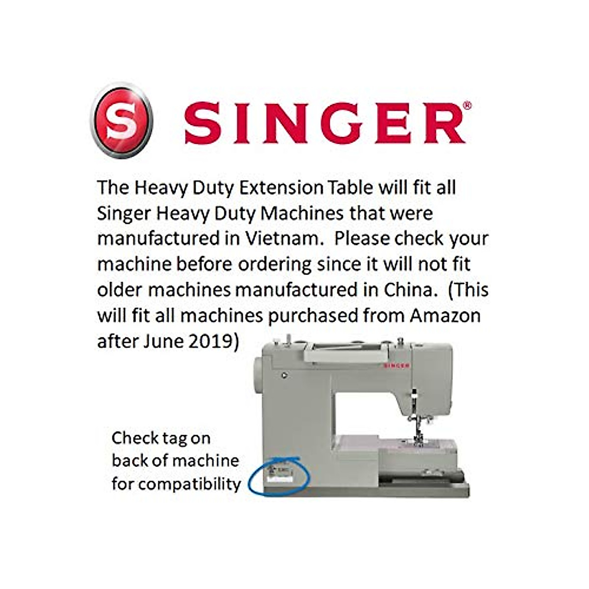 Singer 4411, 4423, 4432, and 4452 Mechanical Heavy Duty Sewing Machines Extension Table, Gray